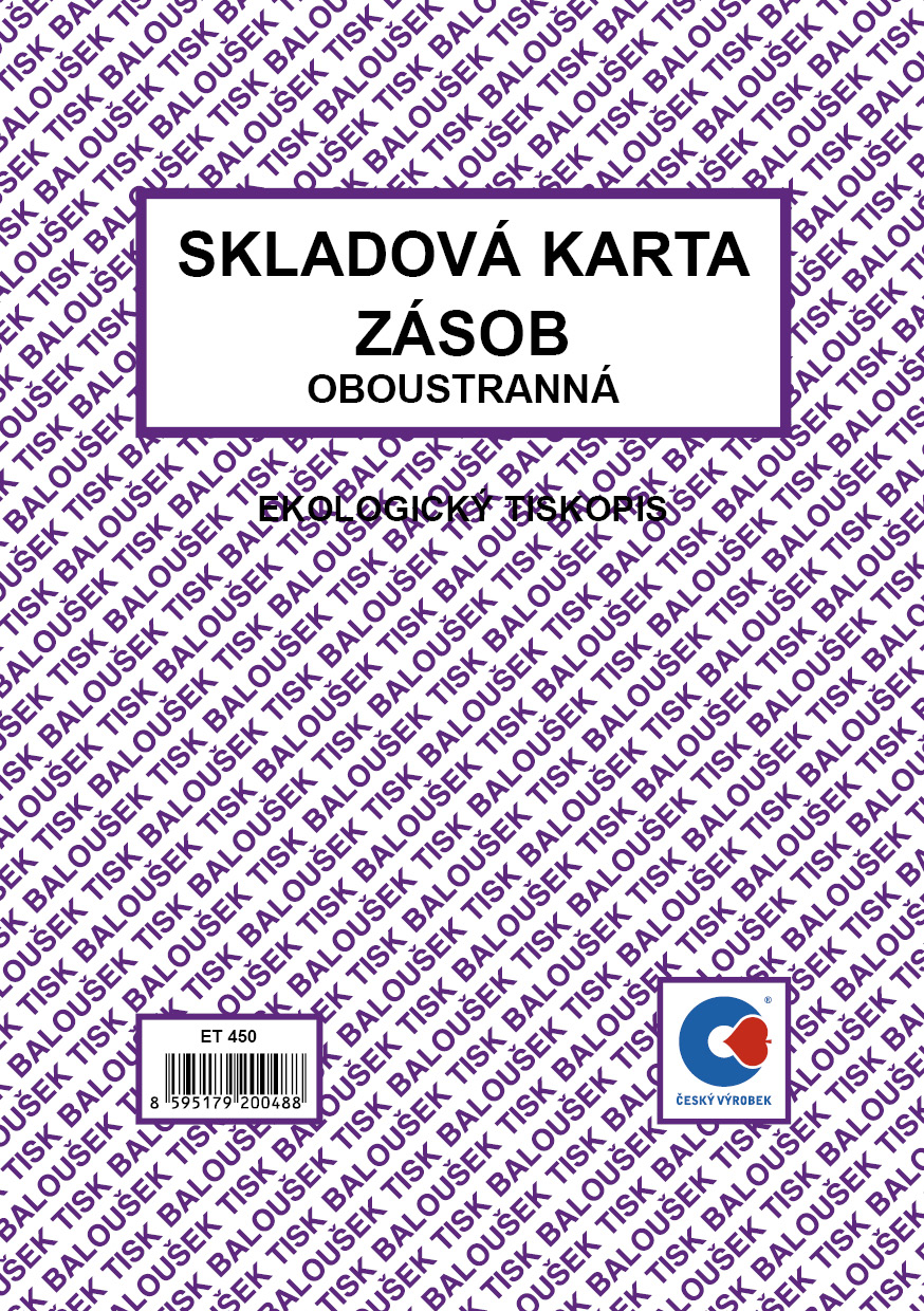 Skladová karta zásob A5 /oboustr./