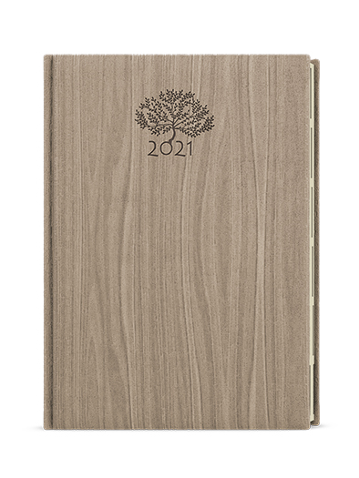Denní diář - Ctirad - s výsekem - wood - A5 - světle hnědá